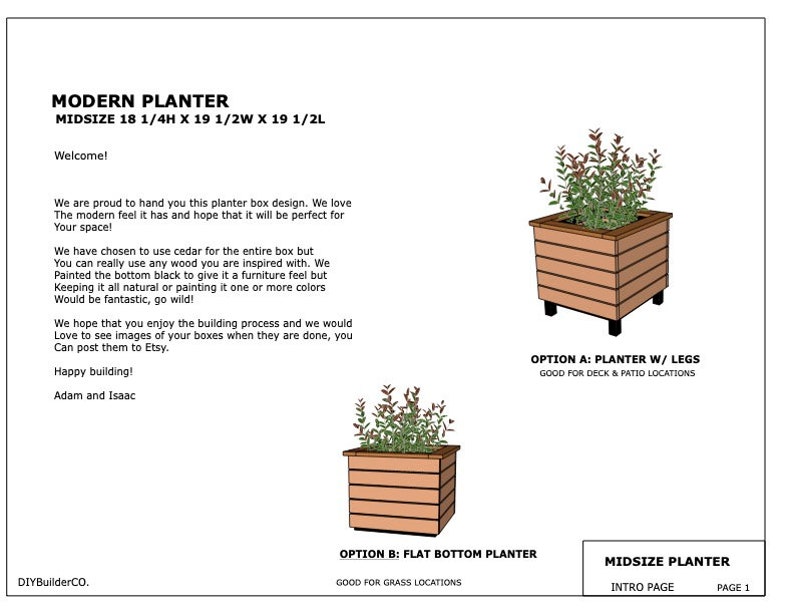 DIY Flower Planter Box Build Plan Farmhouse Easy Design Patio Planter ...