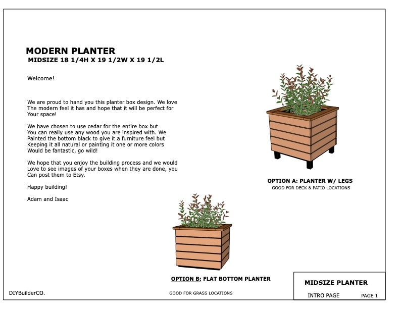 DIY Flower Planter Box Build Plan Farmhouse Easy Design Patio Planter ...