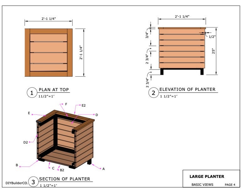 Large Planter Box Outdoor Furniture Plans for Garden Patio Build Plan ...