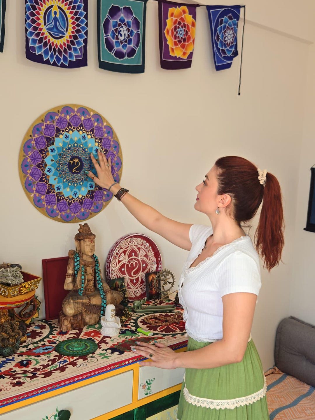 Lotus of Remembrance – Spiritual Mandala Painting 50 Cm, Hand-painted ...