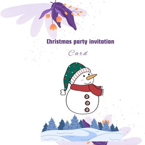 Christmas Invitation Card Template - Etsy