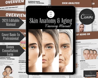 Skin Anatomy & Aging Printable Manual Template Training Manual Canva ...