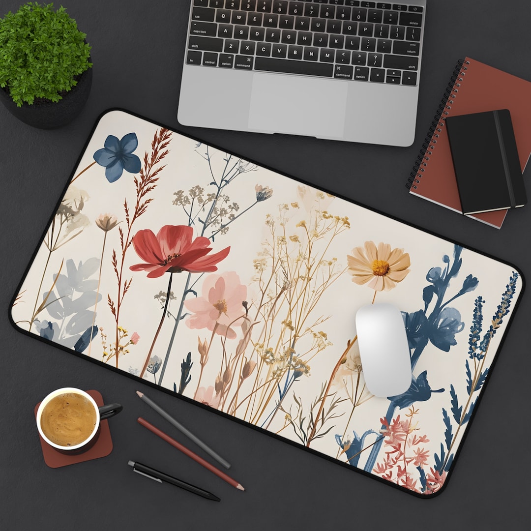 Beige Desk Mat - Cute Aesthetic, Cozy Gamer Decor, Large Office Pad ...