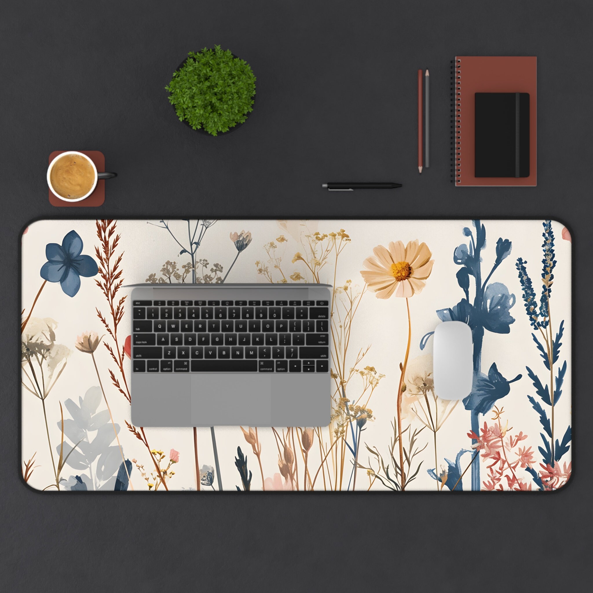 Beige Desk Mat Cute Aesthetic, Cozy Gamer Decor, Large Office Pad With ...