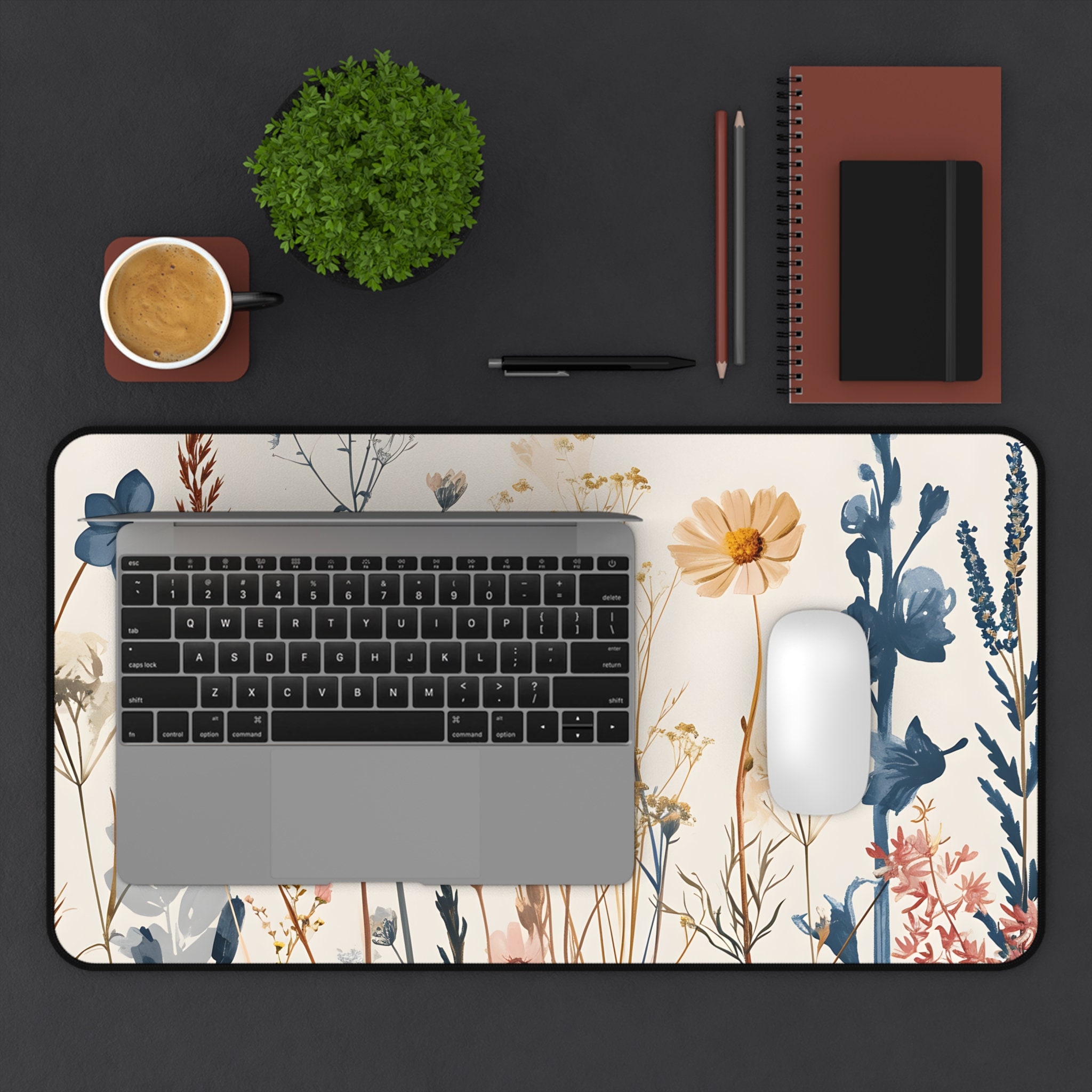 Beige Desk Mat Cute Aesthetic, Cozy Gamer Decor, Large Office Pad With ...