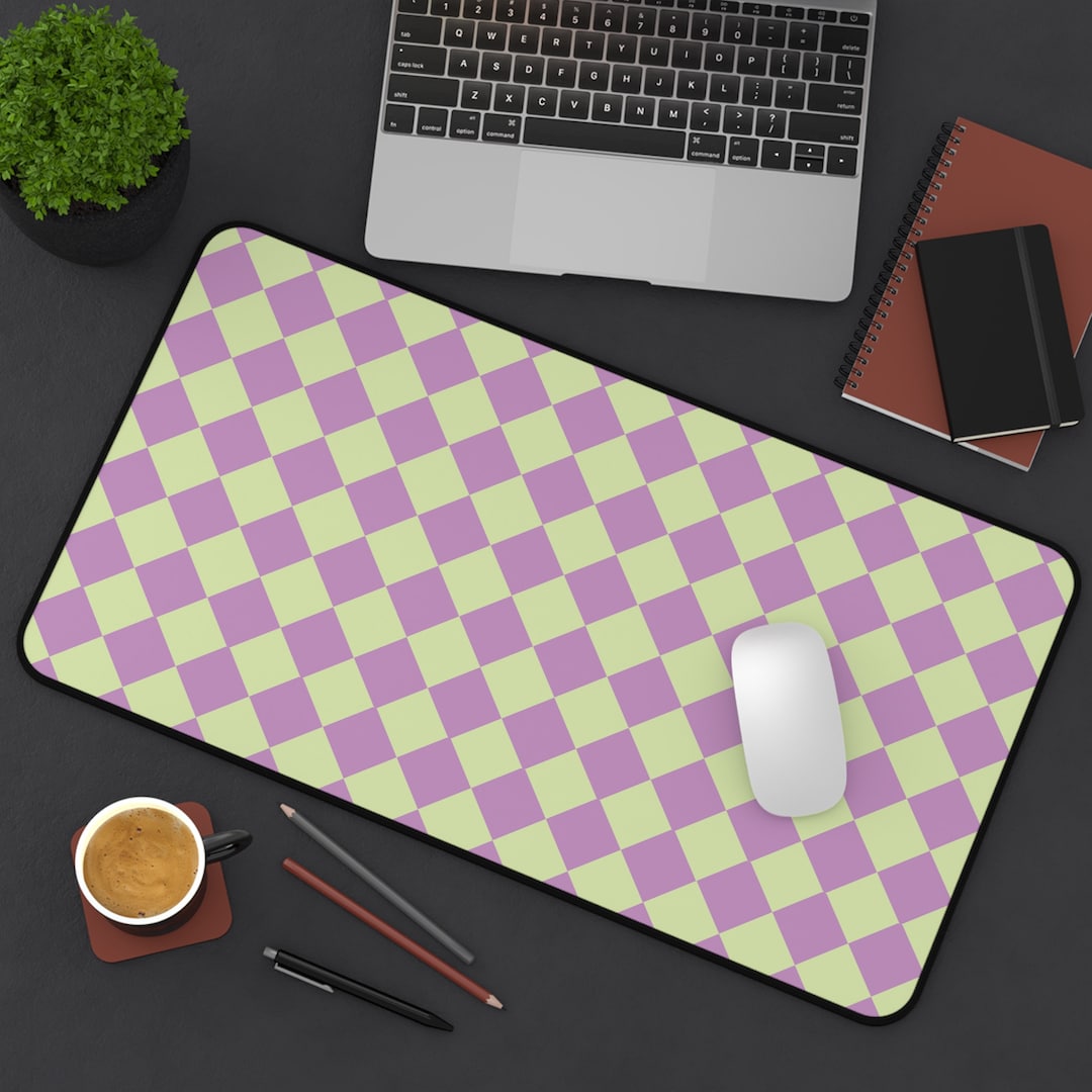 Desk Mat: Cute Checkered Aesthetic Deskmat, Unique Office Accessory ...