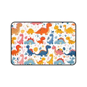 Funny Dinos Desk Mat: Cute Dinosaurs Aesthetic Decor, Cozy Custom Large ...
