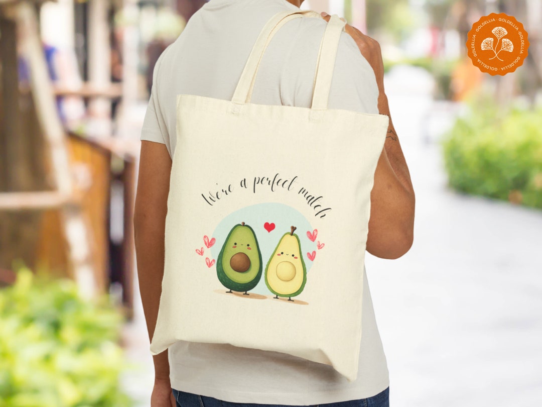 Cute Cotton Tote Bag - Valentine's Day or Couple's Anniversary Gift ...
