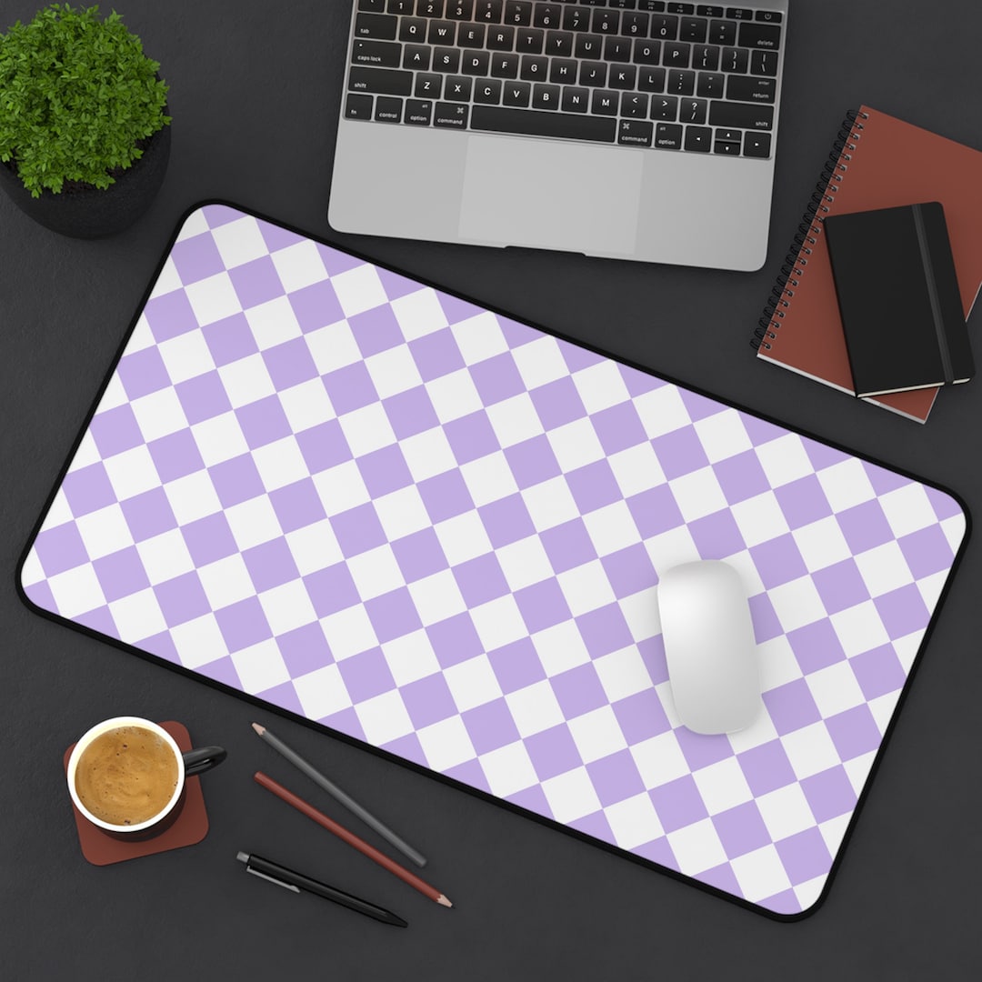 Desk Mat: Cute Checkered Aesthetic Deskmat, Unique Office Accessory ...