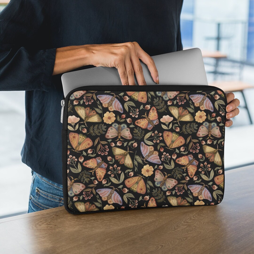 Cottagecore Moth Floral Butterfly Laptop Sleeve, Case for 12" 13" 15 ...