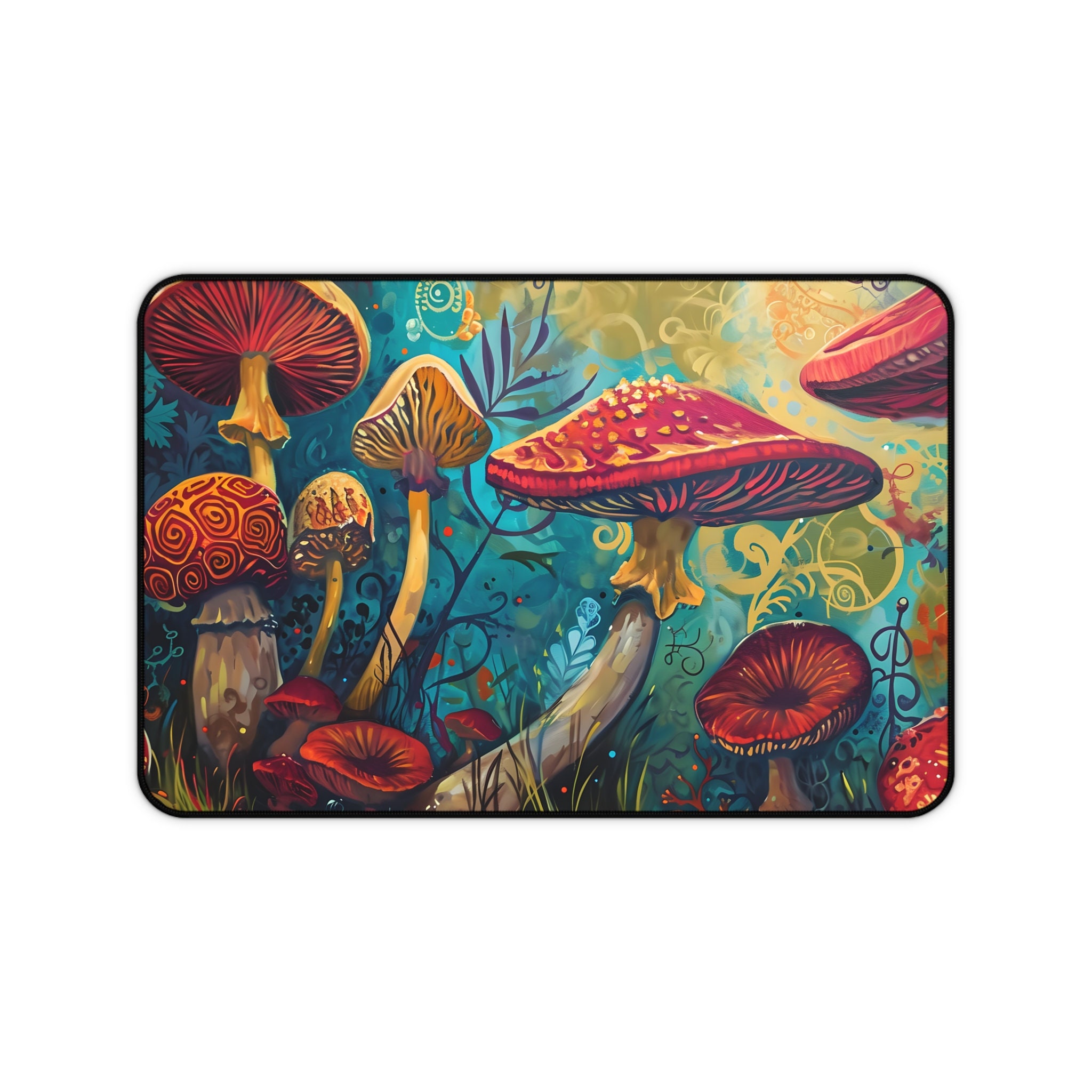 Red Mushroom Desk Mat Cute Aesthetic Plants Vibrant and Colorful ...