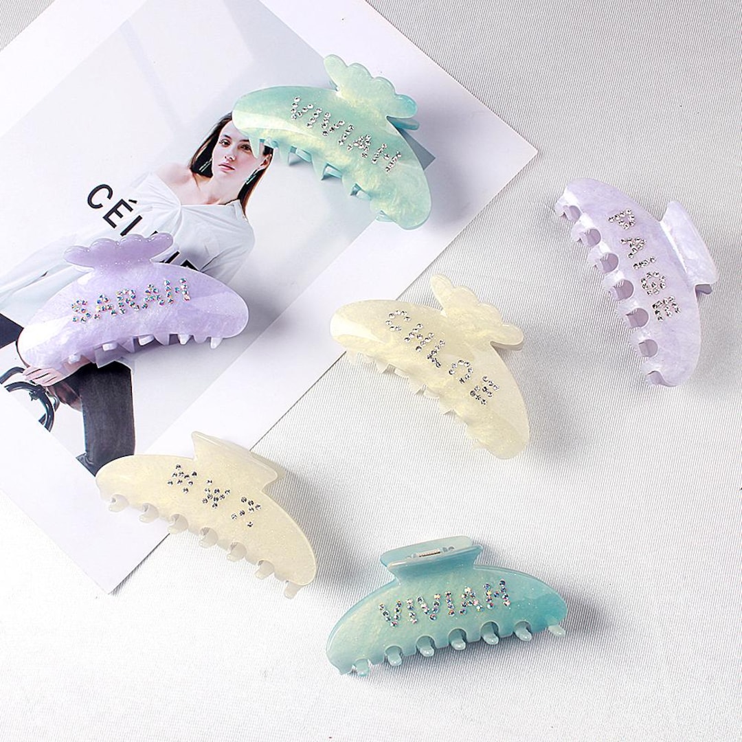 Personalized Hair Clips Acrylic Custom Name Claw Clip Preciosa ...