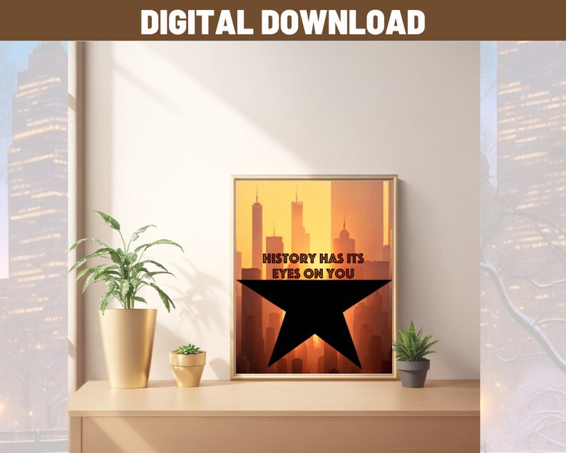 Broadway Poster Musical Digital Art Hamilton the Musical Theatre ...