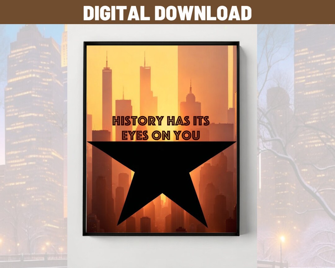 Broadway Poster Musical Digital Art Hamilton the Musical Theatre ...