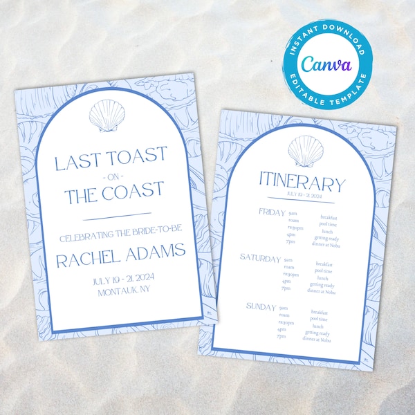 Bachelorette Last Toast on the Coast Template - Etsy