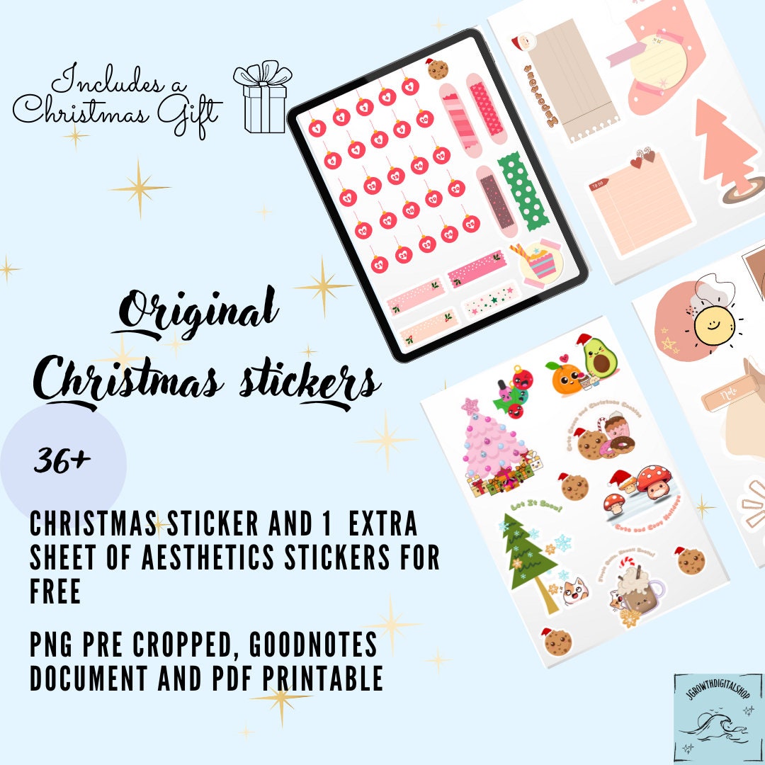 Digital Christmas Stickers, Goodnotes and PDF, Cute Stickers, Planner ...