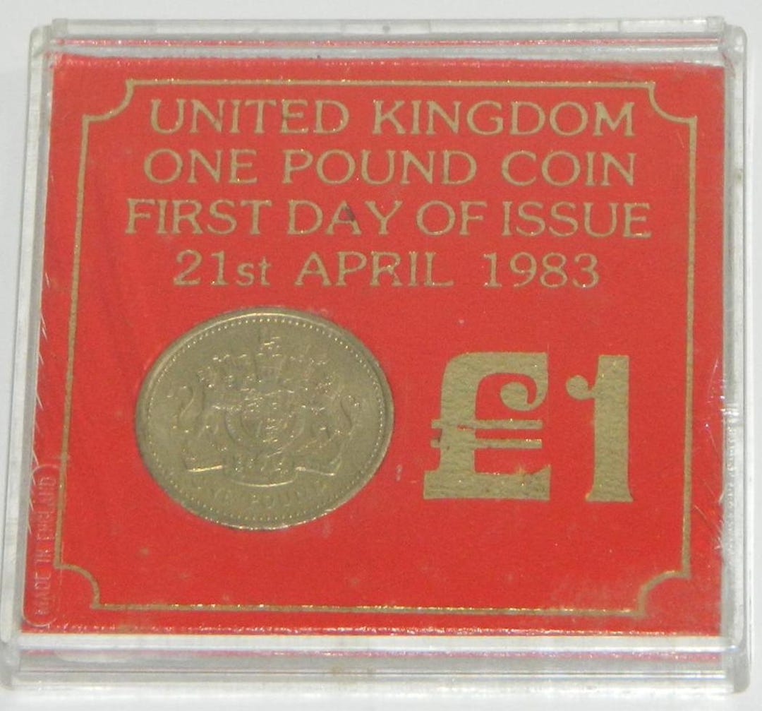 Vintage 1983 British Royal Mint United Kingdom One Pound Coin First Day ...