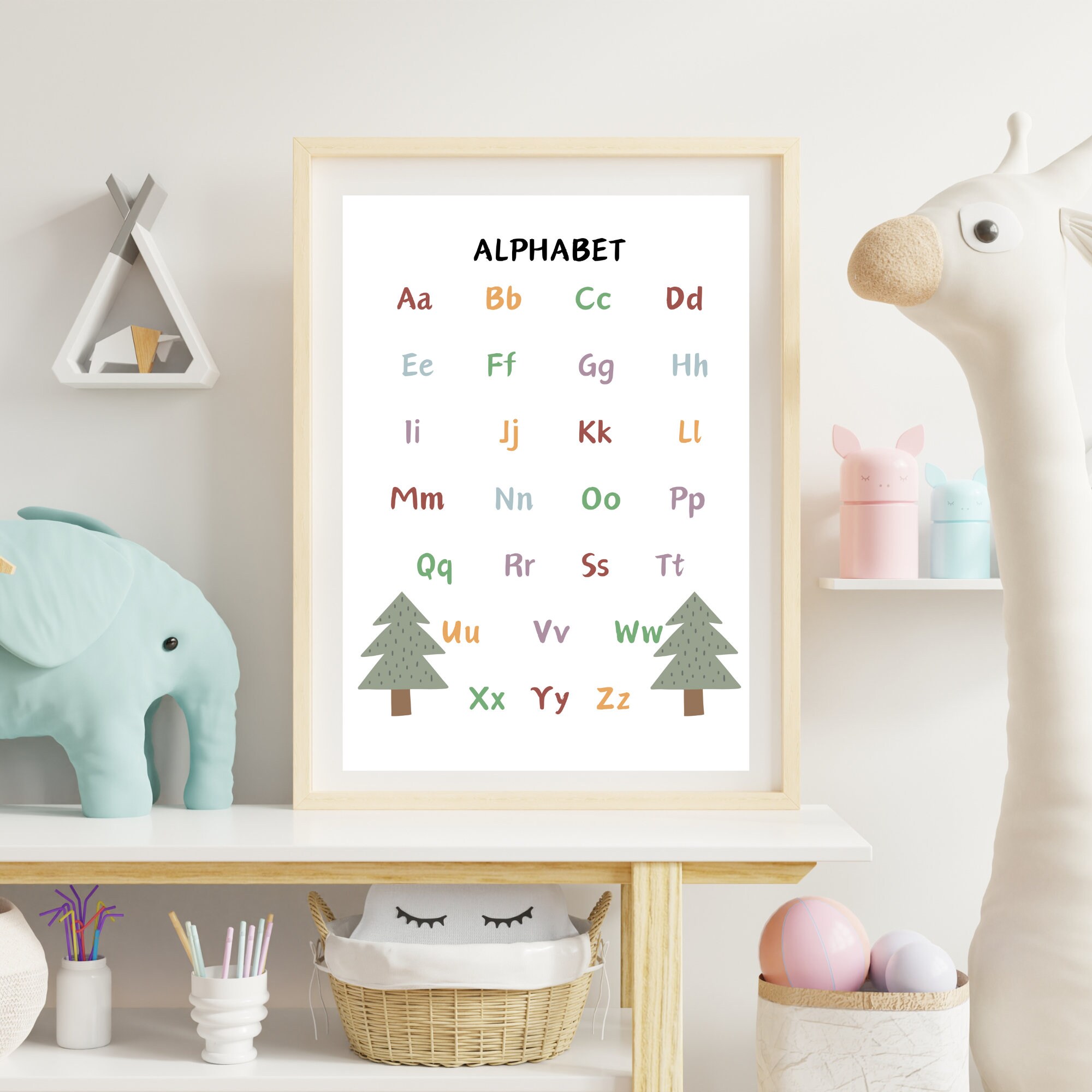 Alphabet Educational Poster for Kids Playroom or Classroom | Instant ...
