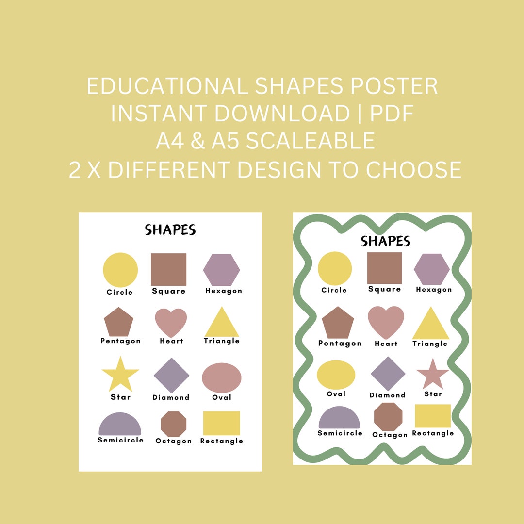 Educational Poster of Shapes for Kids Classroom or Playroom - Etsy
