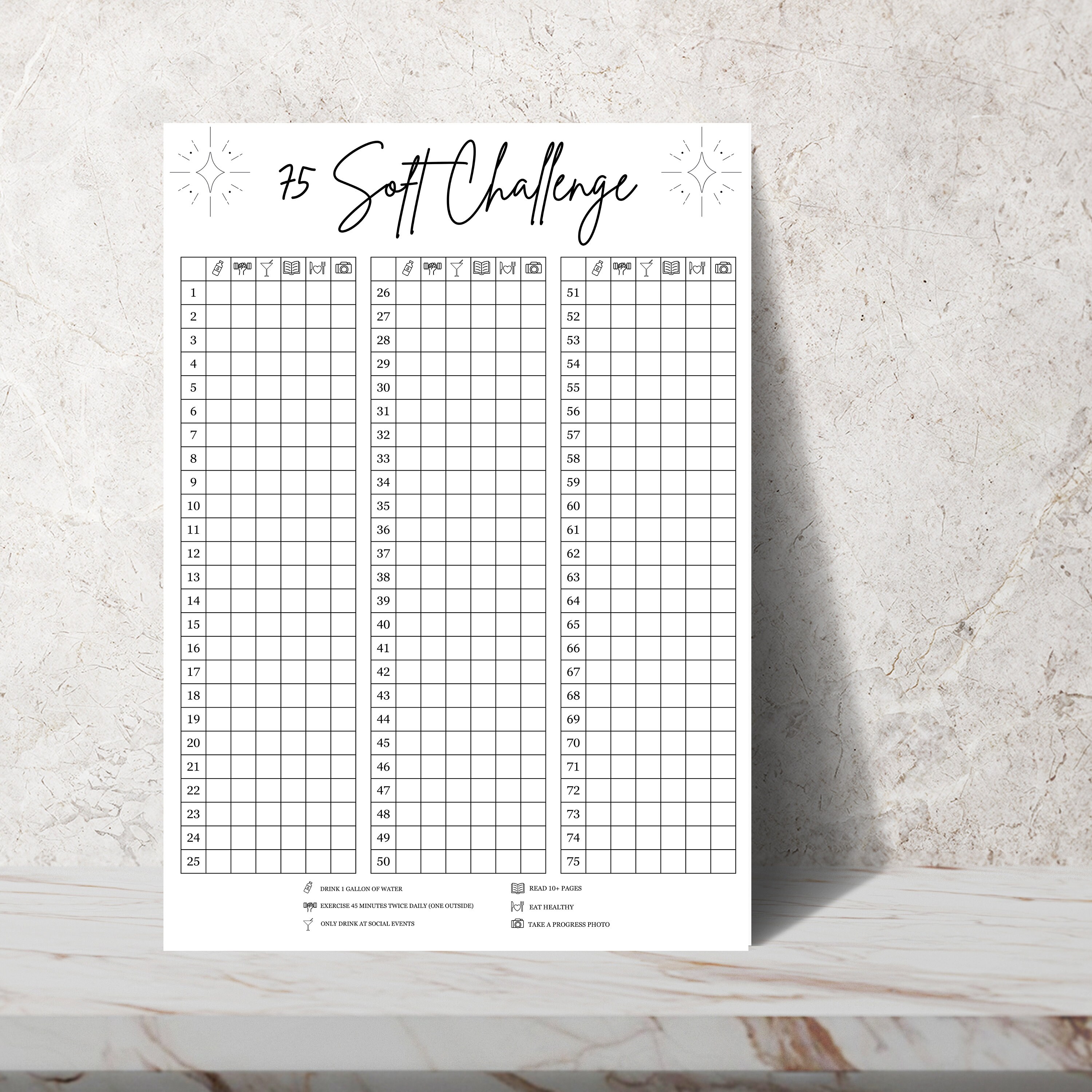 75 Soft Minimalist Checklist | Instant Download | Digital Pdf ...