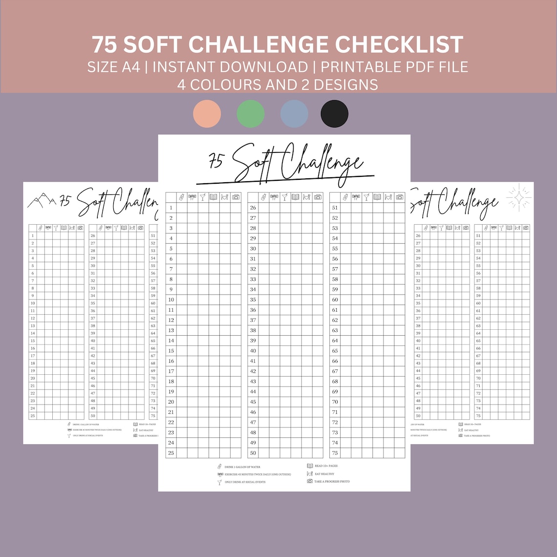 75 Soft Minimalist Checklist Instant Download Digital Pdf Printable ...