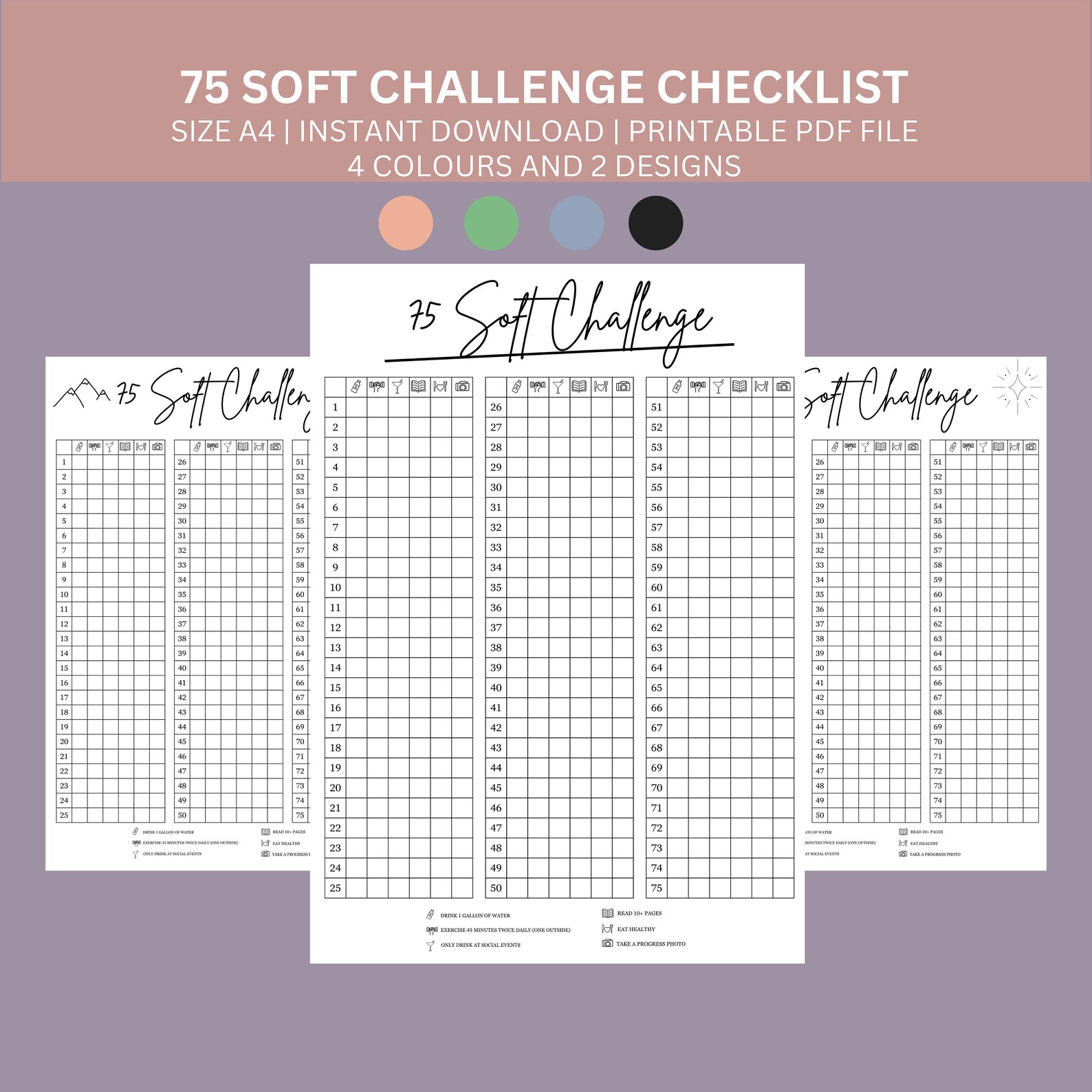 75 Soft Minimalist Checklist | Instant Download | Digital Pdf ...