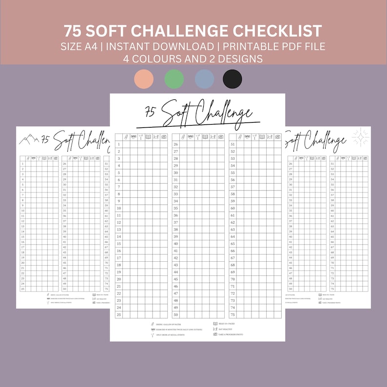 75 Soft Minimalist Checklist | Instant Download | Digital Pdf ...
