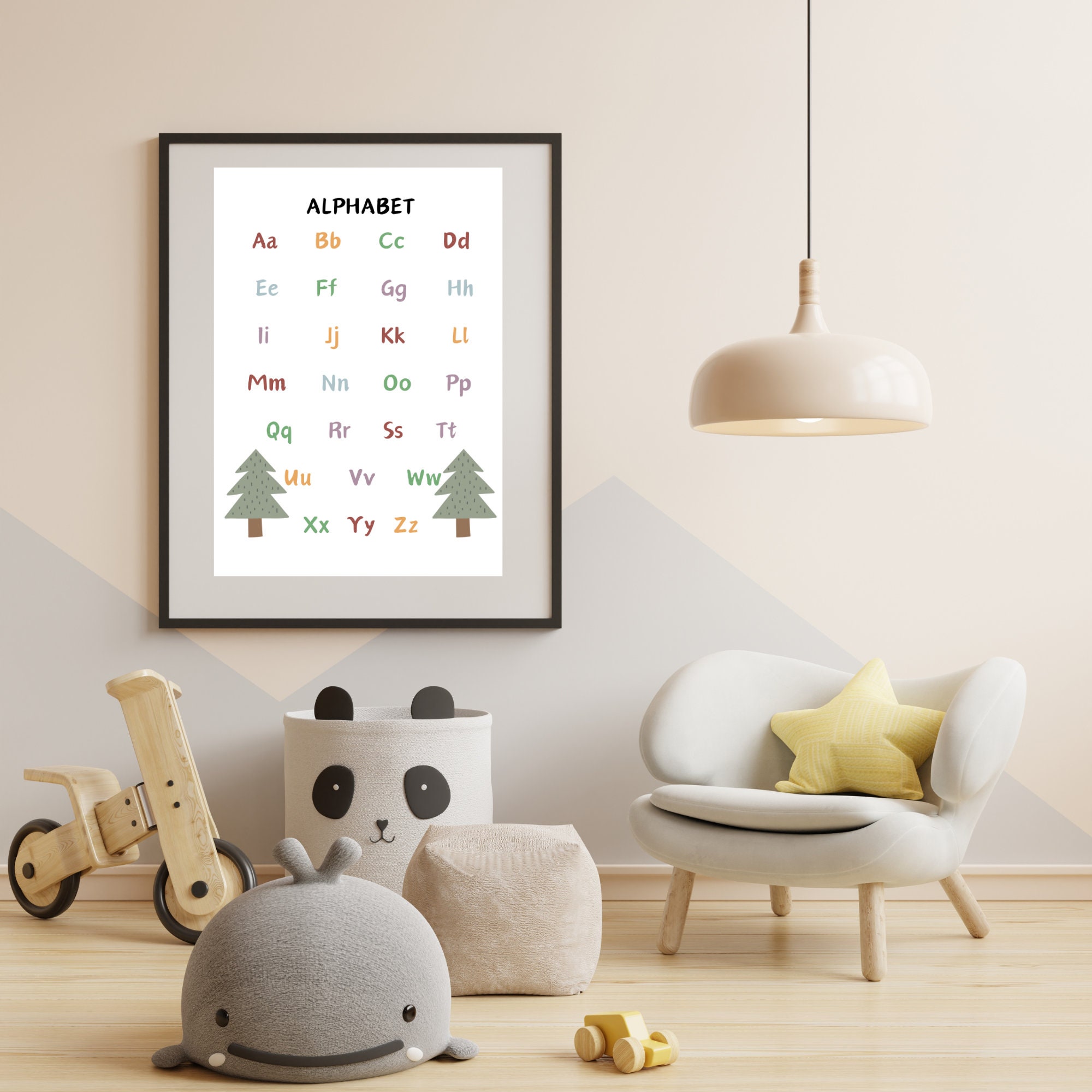 Alphabet Educational Poster for Kids Playroom or Classroom | Instant ...