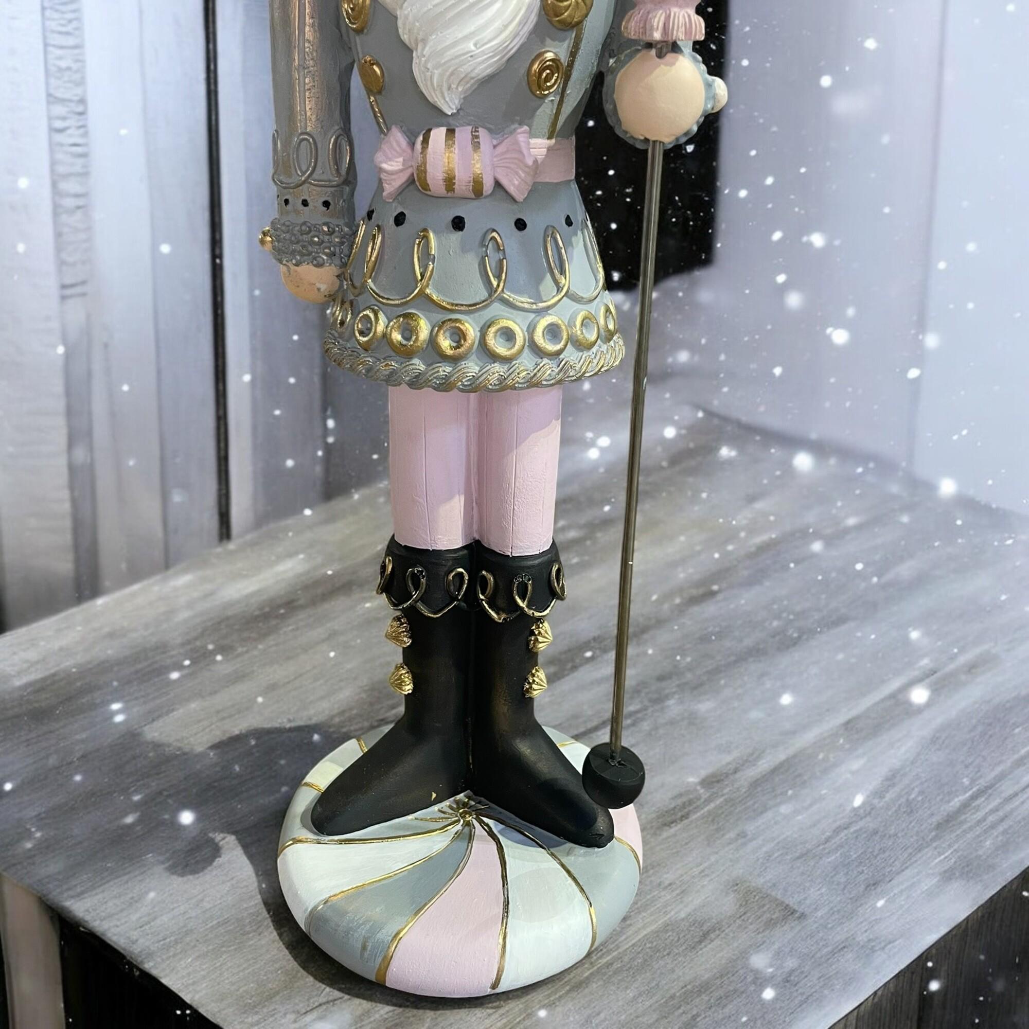 Large Nutcracker Figure - Pink and Black Christmas Tabletop Decor ...