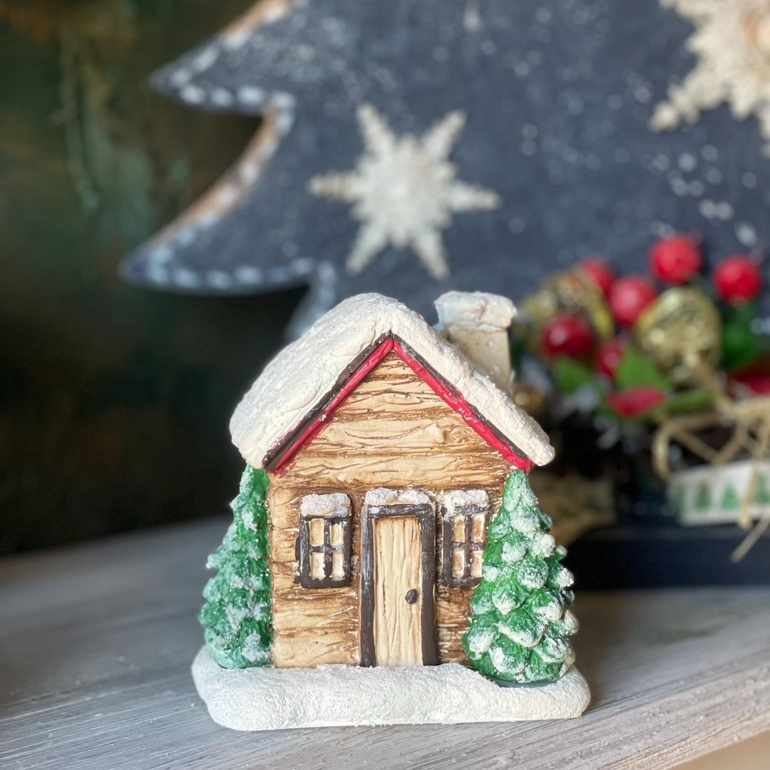 Hand Painted Ceramic Christmas House Incense Burner – Snowy Winter ...