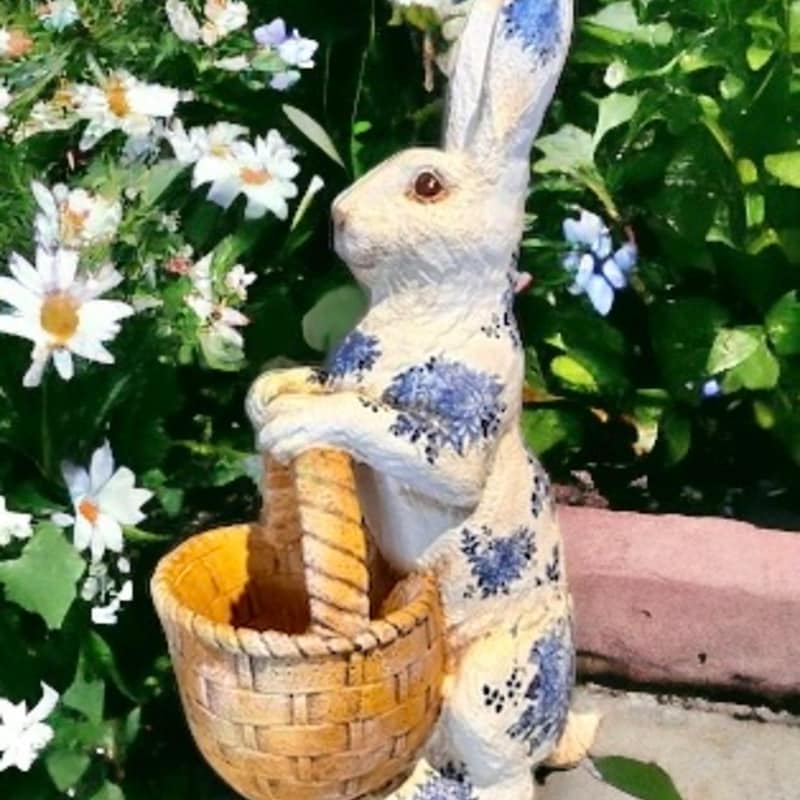 Rabbit Garden Statue - Etsy