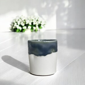 Crumpled Ceramic Espresso Mug - Dark Blue Reactive Glaze - Thumbprint ...