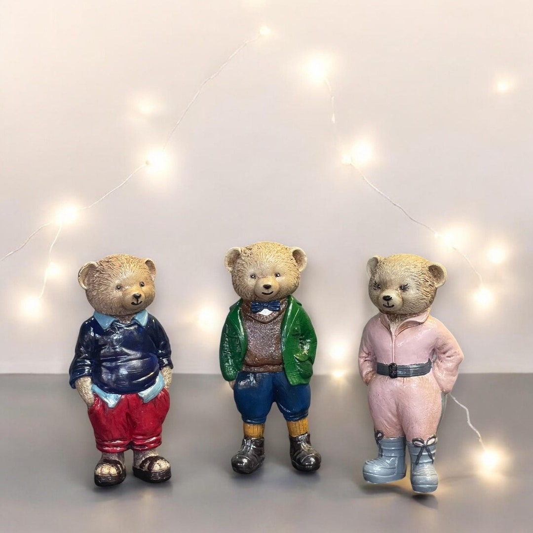 Cute Mini Bear Figurines, Lovely Decorative Teddy Bear Statues ...
