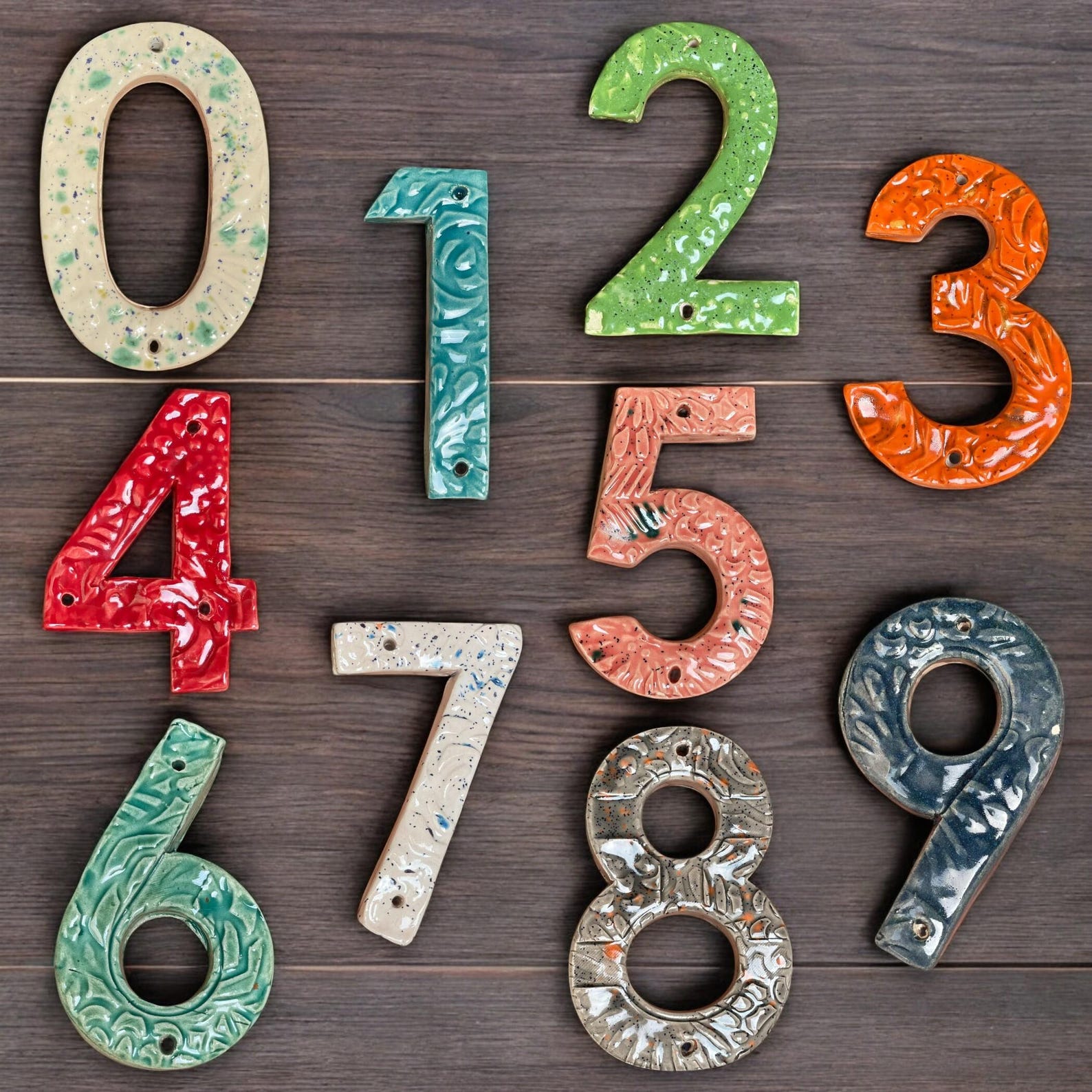 Handmade Ceramic House Numbers - Outdoor Decor Address Number ...
