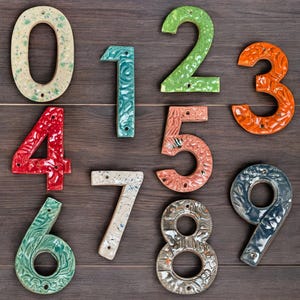 Handmade Ceramic House Numbers - Outdoor Decor Address Number ...