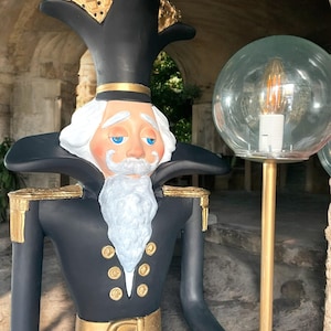 Life Size Nutcracker Floor Lamp, 5.57 Ft Tall Ceramic Nutcracker Statue ...