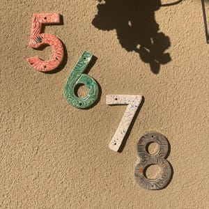 Handmade Ceramic House Numbers - Outdoor Decor Address Number ...