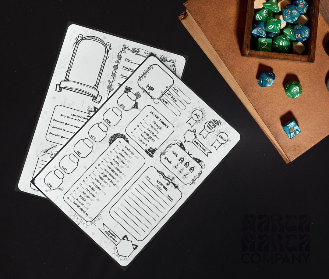 Dnd 5e Fillable Character Sheet | Witch Occult Theme | A4 | PDF | 7 ...