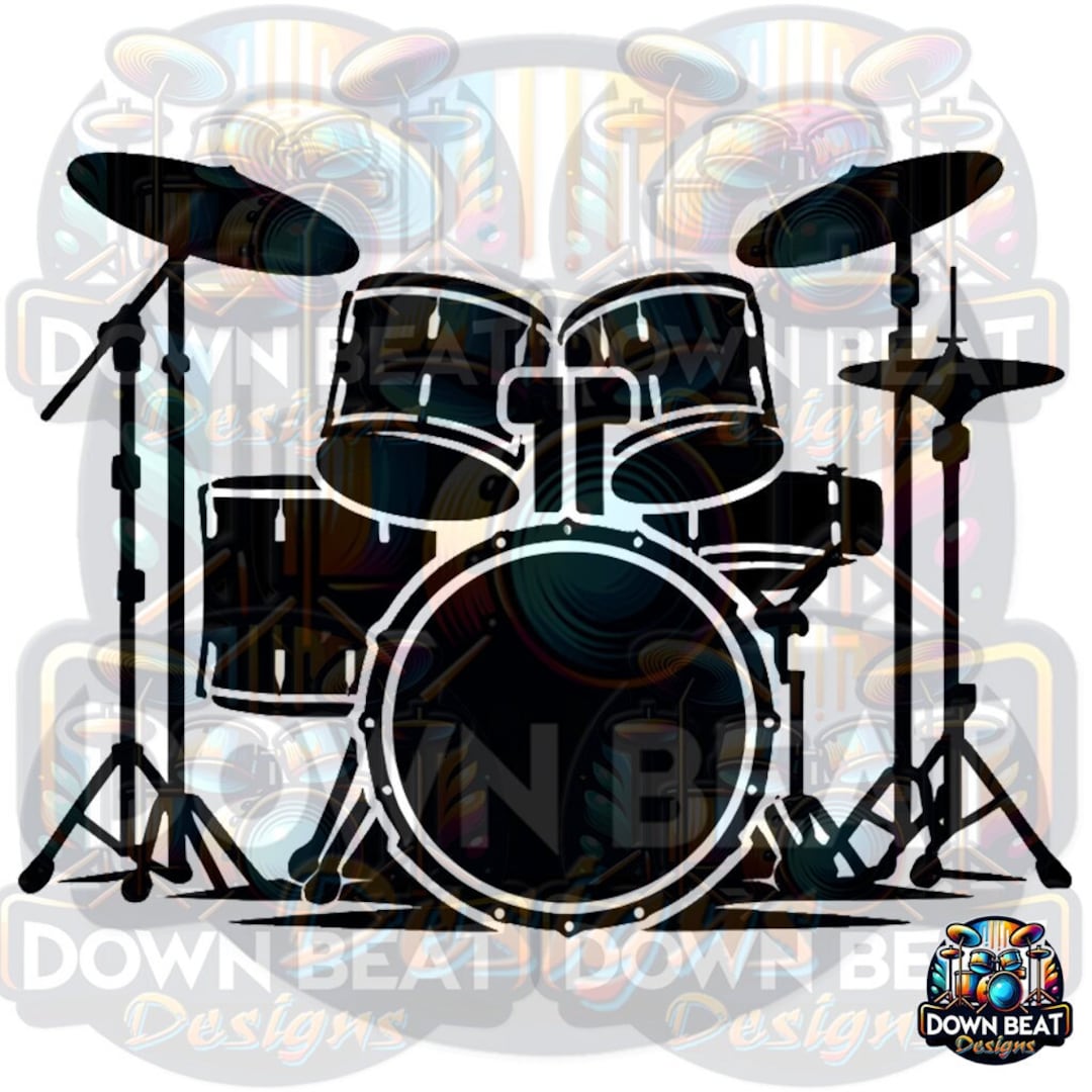 Drum Set Silhouette Png-high-res Digital Download for Invitations ...