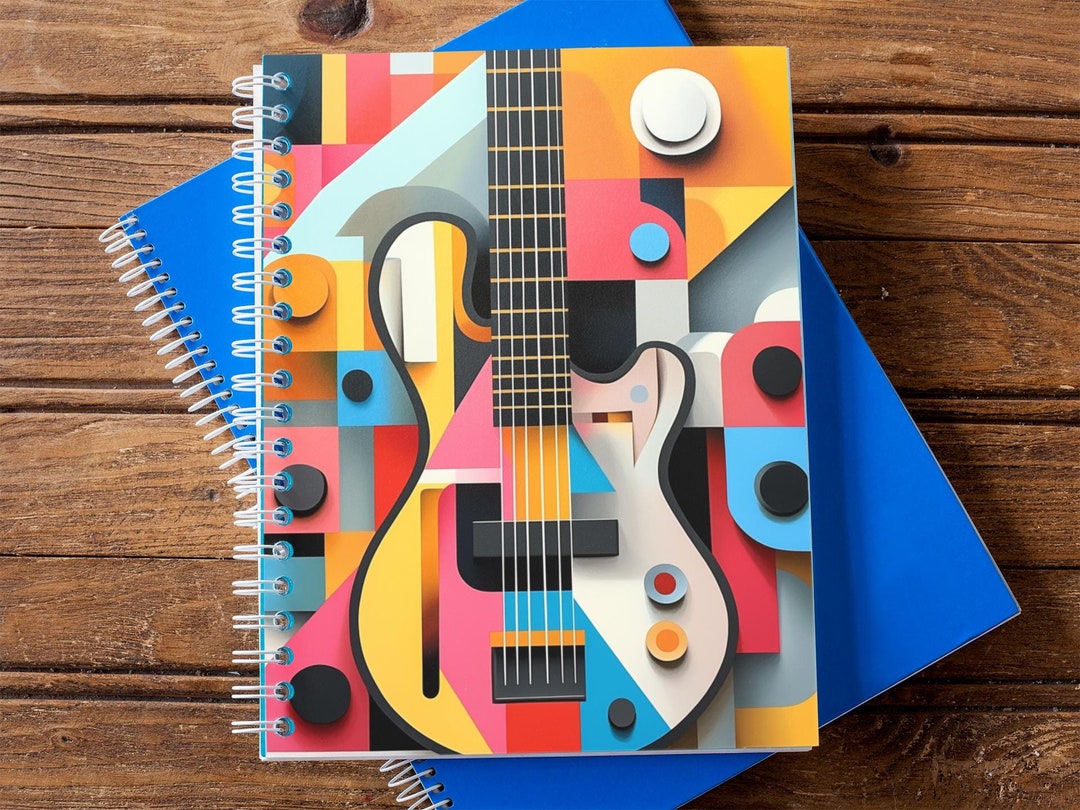 Electric Guitar Spiral Notebook – Abstract Colorful Music Journal - Etsy