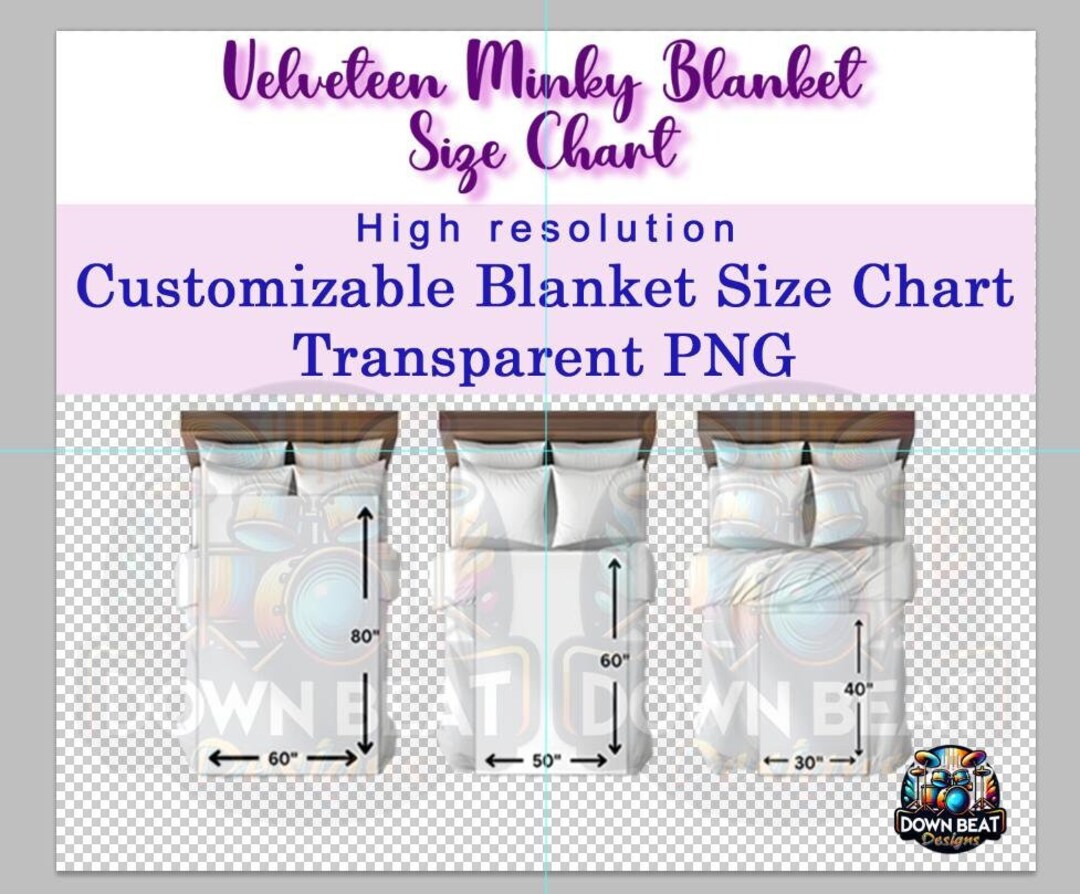 Blanket Size Chart High Resolution Instant Download High Resolution ...