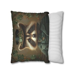 Saint Patricks Day William Morris Inspired Irish Raccoon Floral Faux ...