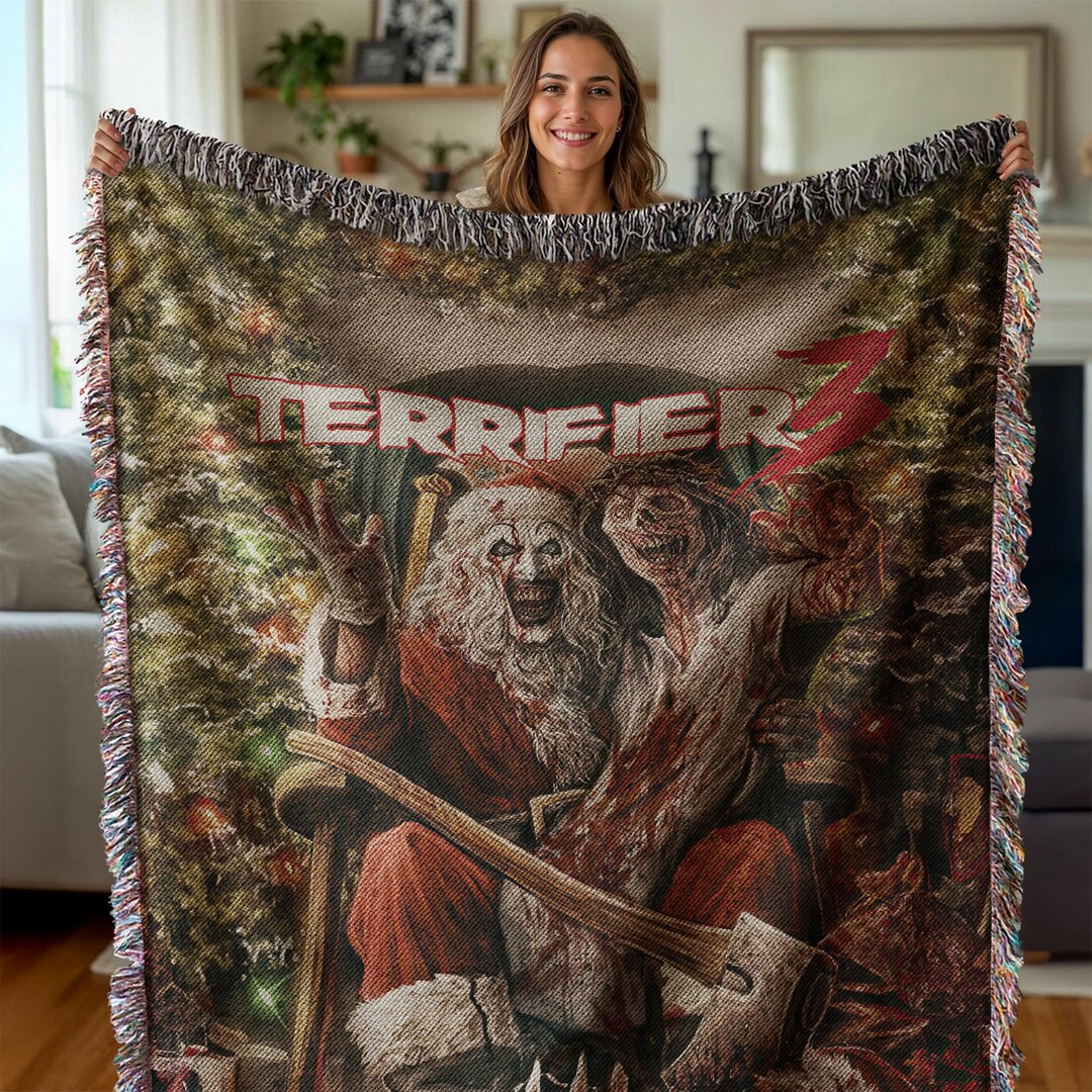 Art the Clown Terrifier 3 Christmas Tapestry Woven Blanket - Etsy