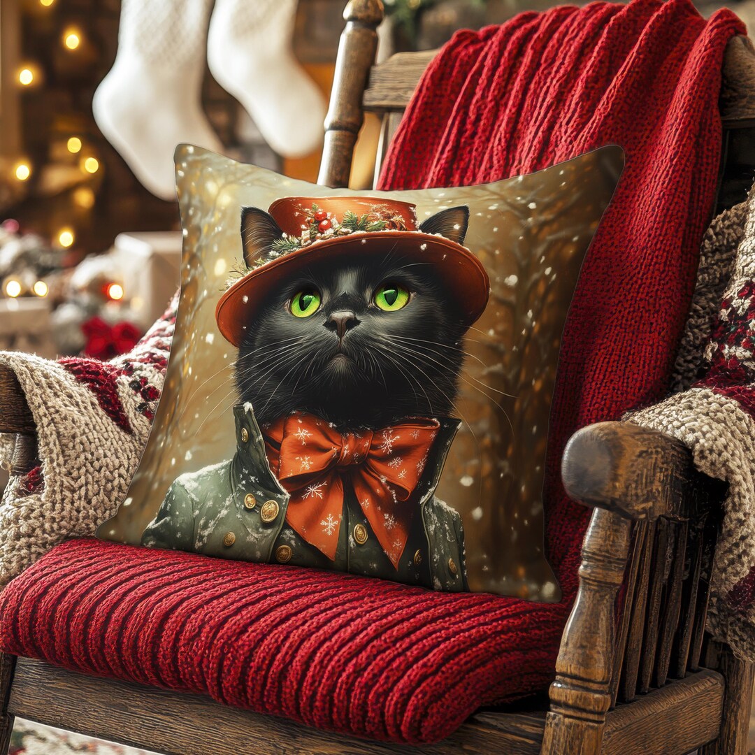 Cat Christmas Pillow