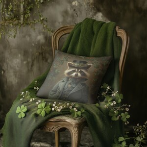 Saint Patricks Day William Morris Inspired Irish Raccoon Floral Faux ...