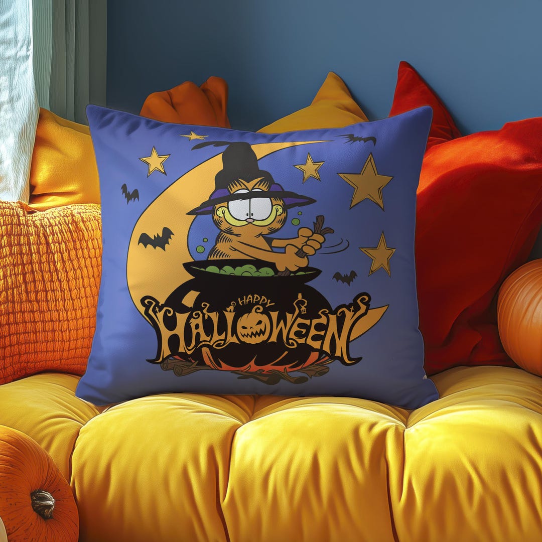 Garfield Witch Cauldron Pillow – Nostalgic Halloween Decor - Etsy