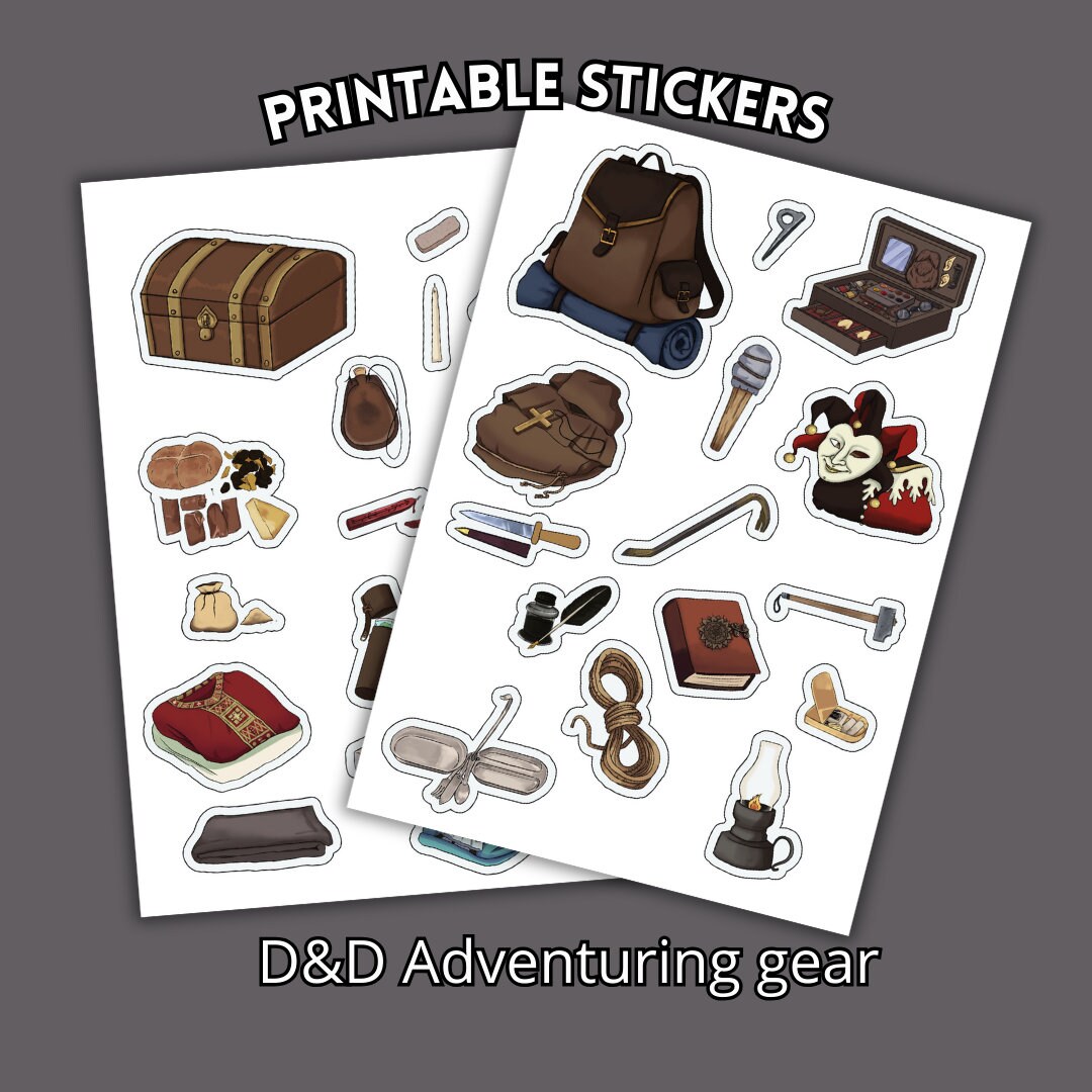 Dnd Printable Sticker Objects - Etsy