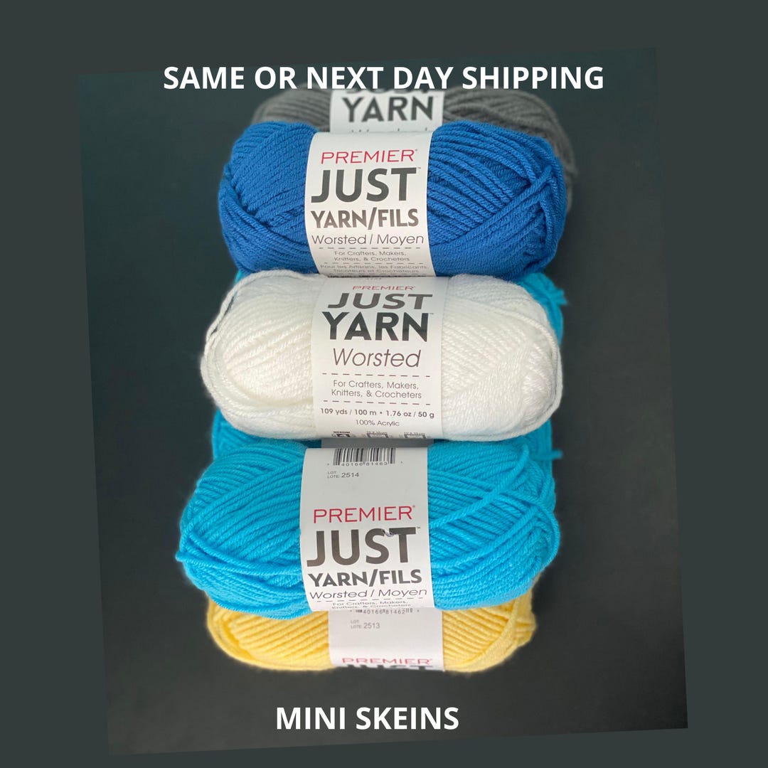 Premier Just Yarn Worsted Turquoise Yarn Yellow Yarn White Yarn Slate ...