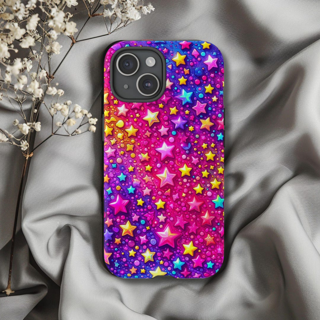 Cute Star Phone Case With 3D Effect for iPhone 16 Pro Max Case for ...