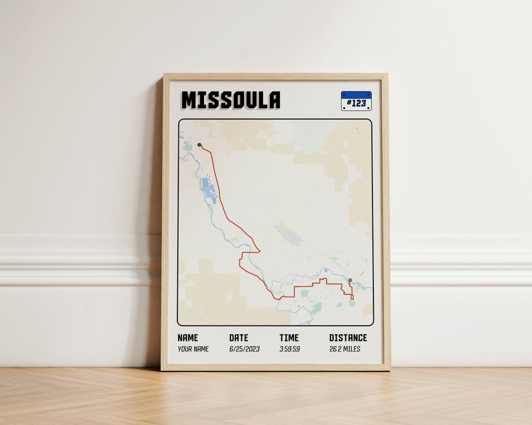Missoula Marathon Custom Race Poster | Personalized Gift for Runners - Etsy